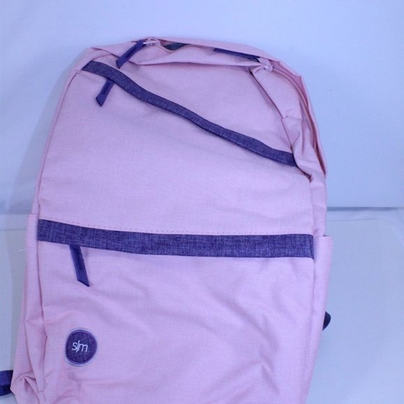 Bags | Backpack Pink Purple Laptop Compartment Zip Close Heavy Duty ...